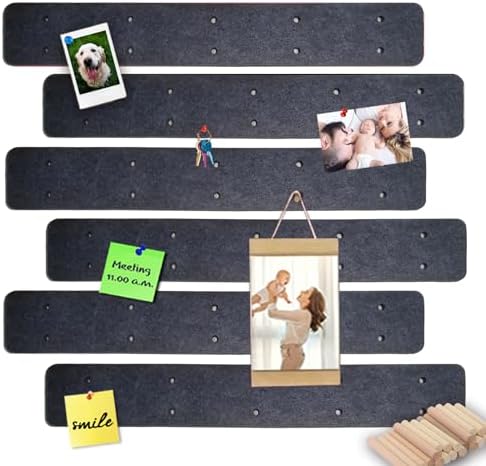 Amazon.com : Gray Felt Memo Pin Boards Pegboard Bar Strips, Self ...