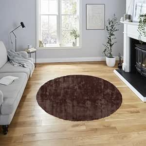 Buy Hometail Anti-Slip Soft Velvet Fur Circle Carpet Area Rug Mat Water ...
