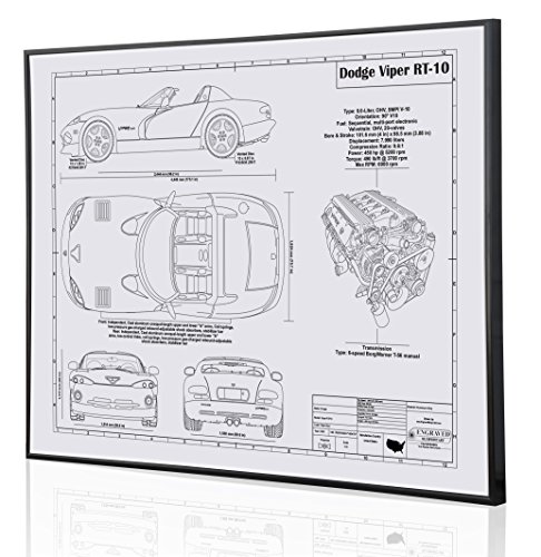 Amazon.com: Dodge Viper RT-10 Blueprint Artwork-Laser Marked ...