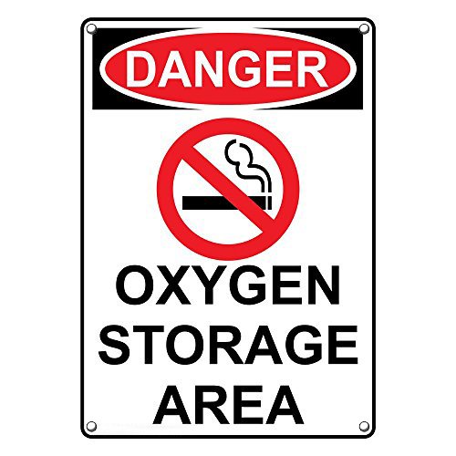 Weatherproof Plastic Vertical OSHA Danger Oxygen Storage Area Sign with ...
