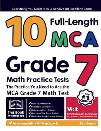 10 Full Length MCA Grade 7 Math Practice Tests: The Practice You Need ...
