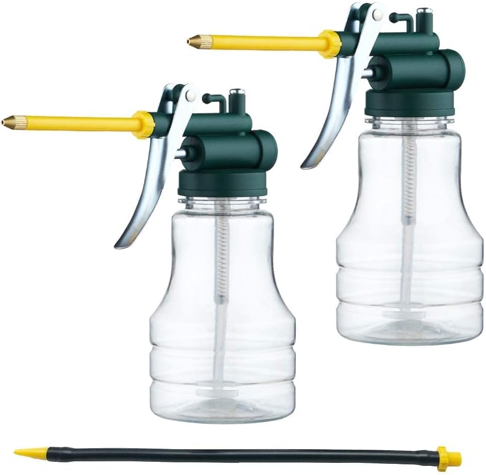 2 Sets Oil Can Transparent High Pressure Oiler Lubrication Oil Can ...