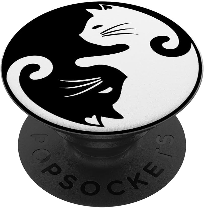Amazon.com: Cute Black with Green Eyes Cat PopSockets PopGrip ...