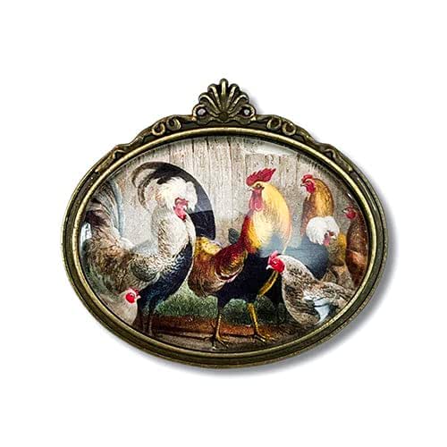 Amazon.com: Chicken Brooch, Vintage Inspired Chicken Brooch, Chicken ...