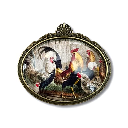 Amazon.com: Chicken Brooch, Vintage Inspired Chicken Brooch, Chicken ...