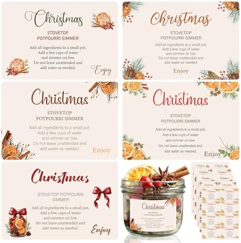 Amazon.com: Fullhawl 80 Pcs Large Christmas Stovetop Potpourri Tag Gift ...