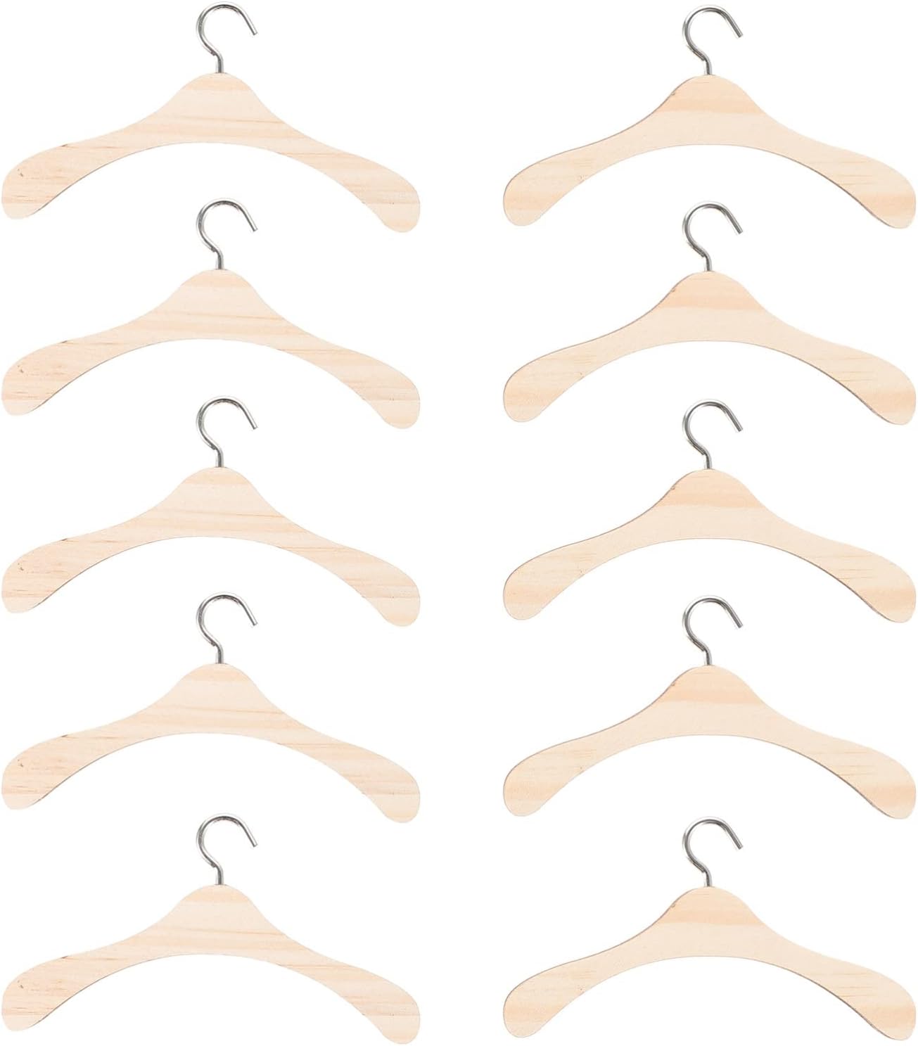 Amazon.com: 10pcs Wooden Dolls Clothes Hanger Clothes Hangers Mini Doll ...