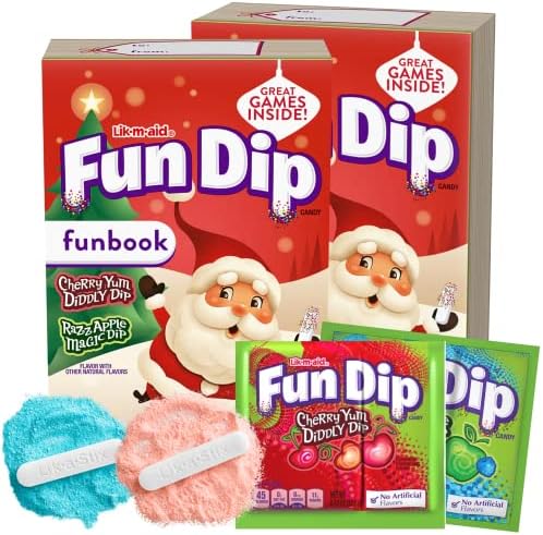 Amazon.com : Fun Dip Christmas Book, Sour Powdered Candy Pack with ...