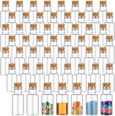 Amazon.com: Bokon 100 Packs 10ml Mini Plastic Bottles with Corks Stoppers Small Potion Bottles ...