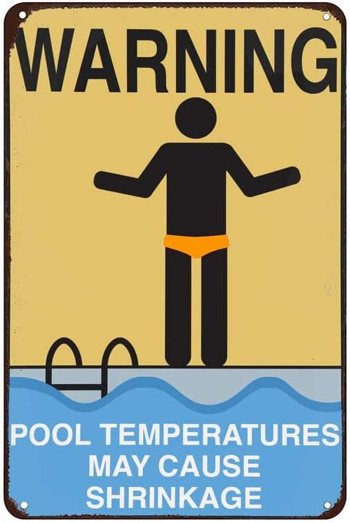 Amazon.com : Pool Warning Sign, Pool Temperatures May Cause Shrinkage ...