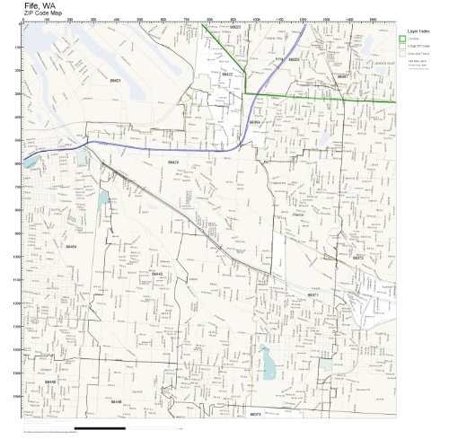 ZIP Code Wall Map of Fife, WA ZIP Code Map Laminated: Amazon.com ...