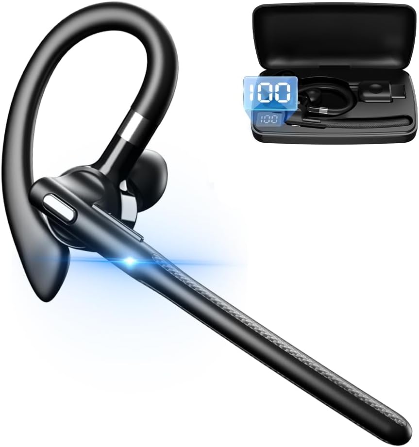 Amazon.co.jp: 【2025新登場 Bluetoothヘッドセット】YYK-526 Bluetooth5.4イヤホン 片耳 100時間超長時間連続使用 ワイヤレス 耳掛け型 ...