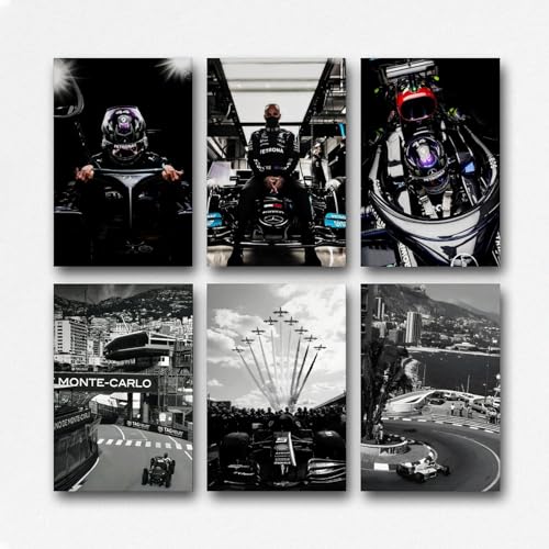 A Set Of 6 F1 Posters Classic Black And White Car Posters F1 Classic ...