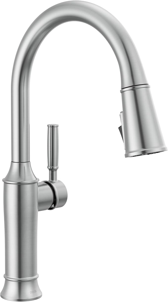 Delta Renaldi Kitchen Faucet with Pull Down Sprayer, Brushed Nickel ...