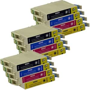 12 CiberDirect Compatible Ink Cartridges for use with Epson Stylus ...