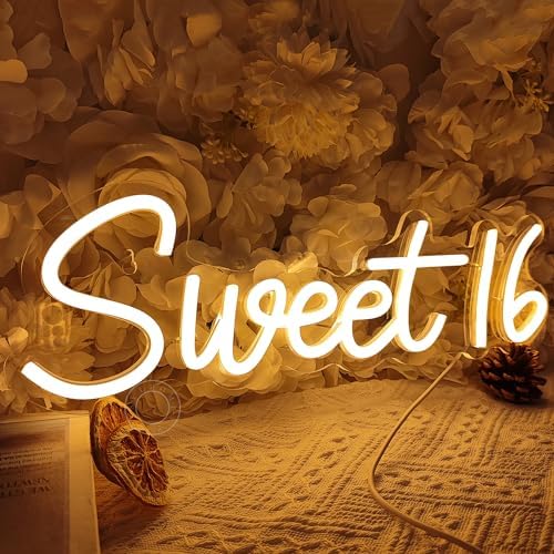 Amazon.com : 16.8 Inch Sweet 16 Neon Sign, USB Powered with Dimmer ...
