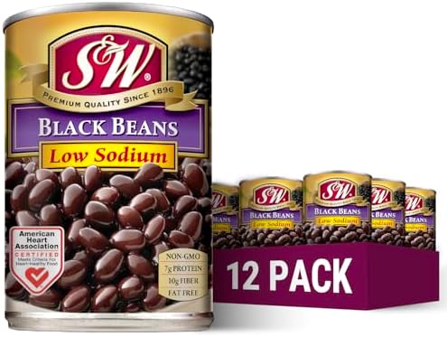 Amazon.com : S&W Low Sodium Canned Black Beans, Plant Protein and Fiber ...