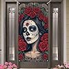 Amazon.com: Dia De Los Muertos Door Cover Day of The Dead Porch Sign ...
