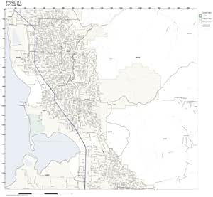 Amazon.com: ZIP Code Wall Map of Provo, UT ZIP Code Map Laminated ...