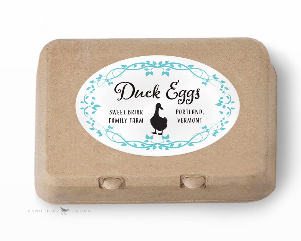 Amazon.com: Custom Duck Egg Carton Labels - oval personalized stickers ...