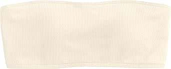 Amazon.com: ZAFUL Women's Lace Up Strapless Bandeau Bikini Top - Solid ...