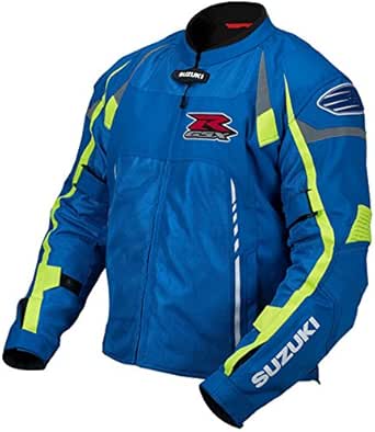 Amazon.com: SUZUKI GSX-R Mesh Motorcycle Riding Jacket by Pilot Blue ...