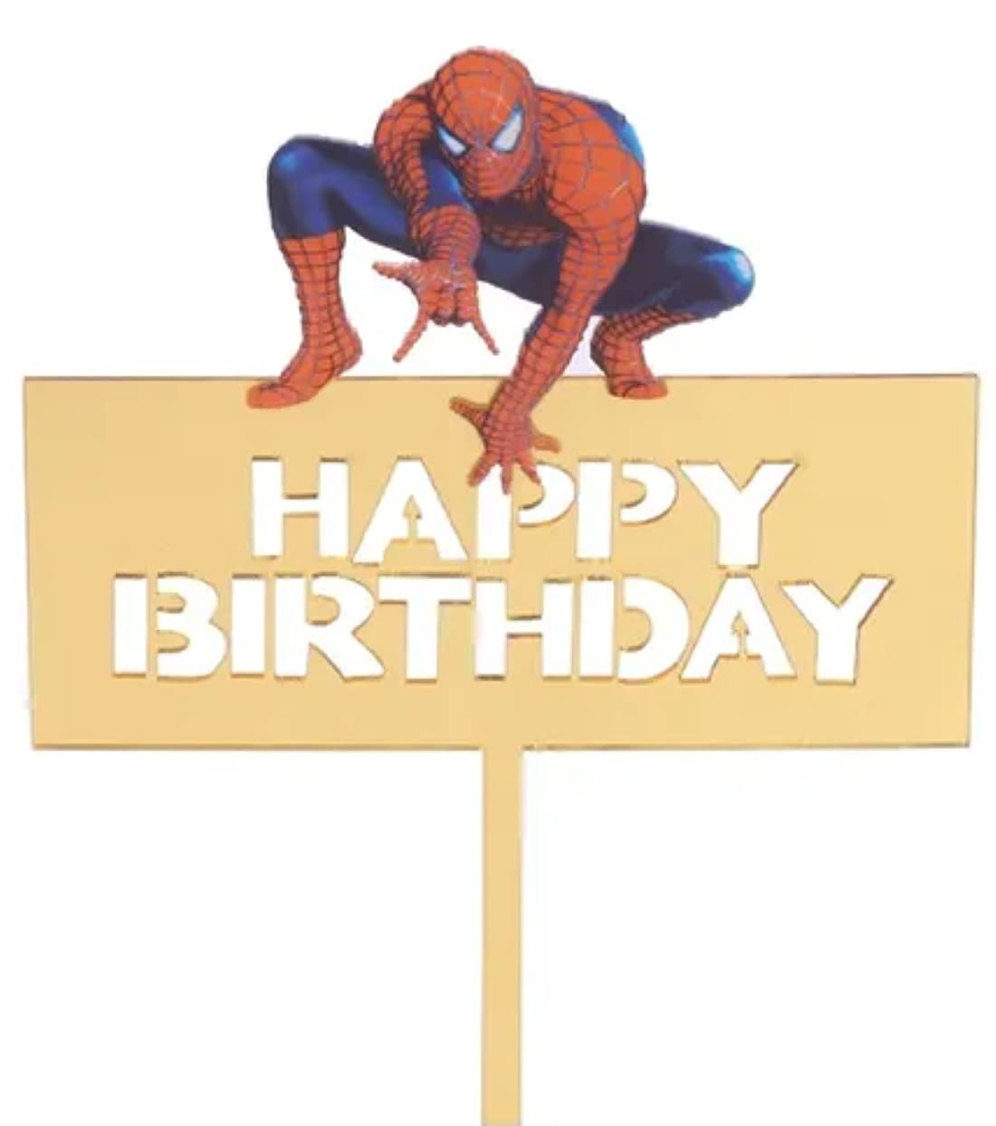 Marvorld Kids Spider Man Theme Happy Birthday Cake Topper | Desertcart ...
