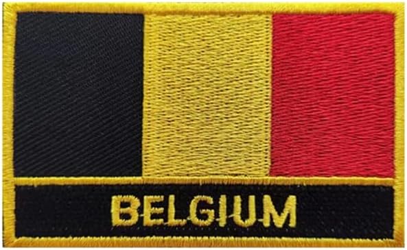 Amazon.com: Uijokdef 1 PCS Belgium Flag Patches Iron On or Sew On Embroidered Tactical Military ...