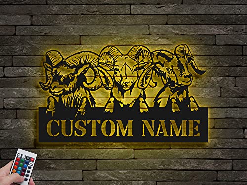 Amazon.com: Personalized Sheep Metal Wall Art Sheep Metal Sign With LED ...