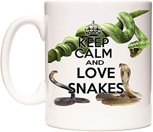 KAZMUGZ Snake Mug, Keep Calm Love Snakes. 11oz Ceramic Mug with Snake Images Printed Both Sides ...