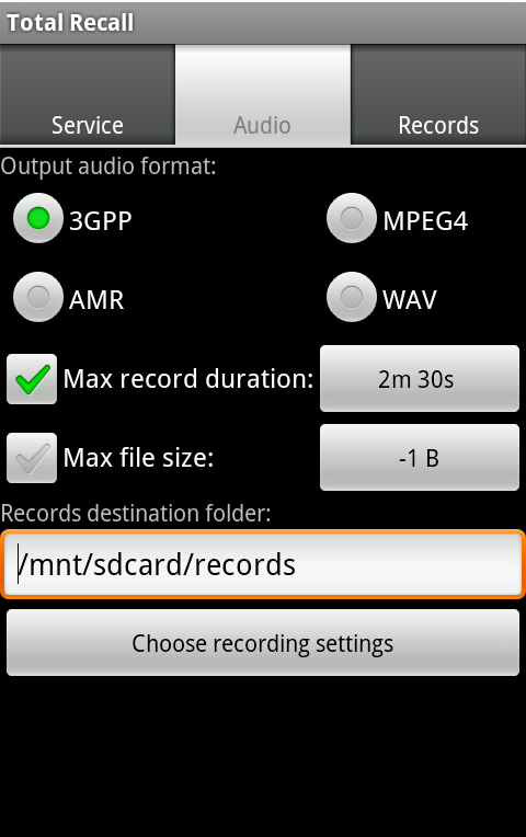 Total Recall Call Recorder Demo - App on Amazon Appstore