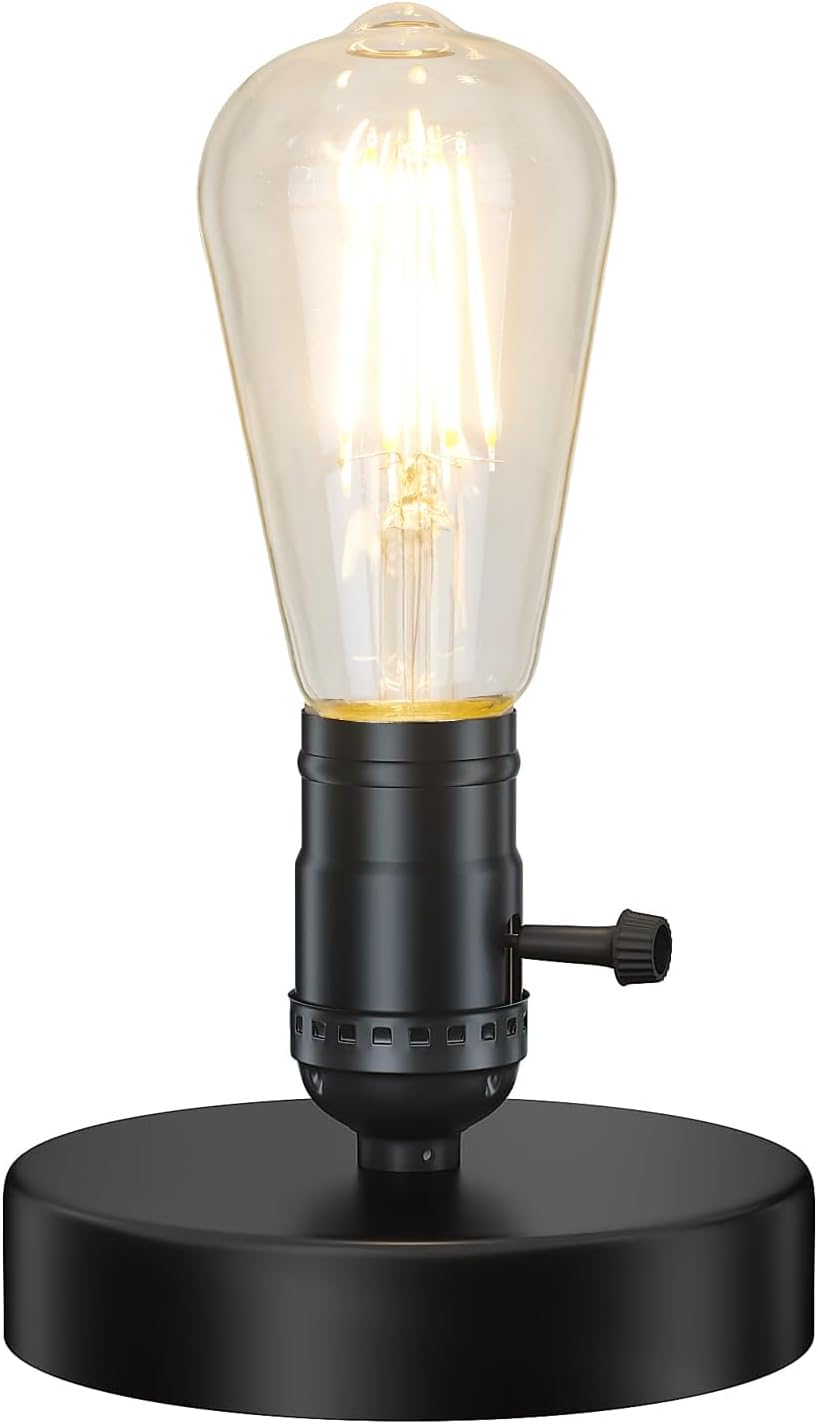 Helunsi Industrial Table Lamp Base, E26 E27 Lamp Base Without Shade ...