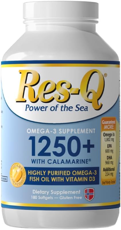 Amazon.com: Res-Q 1250+ Omega-3 & Vitamin D3 Fish Oil Capsules : Health ...