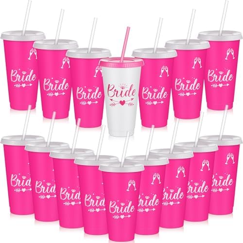 Amazon.com: Baderke 12 Pcs Bachelorette Cups 16 oz Reusable Bride and ...