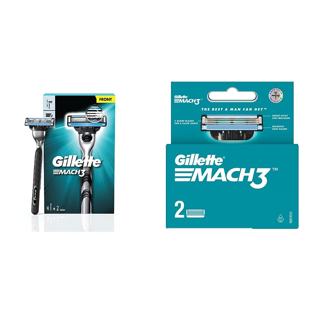 Buy GILLETTE Mach 3 Shaving Razor (Handle + 2 Cartridge) & Gillette ...