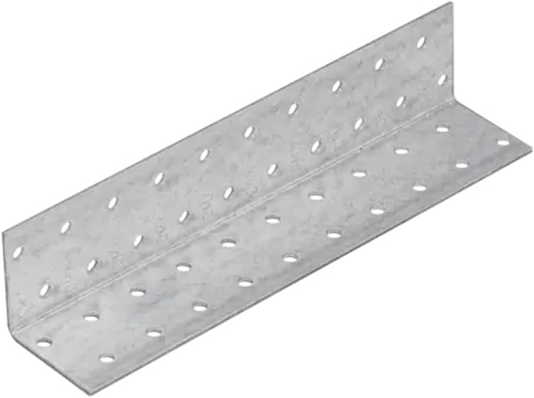 40mm x 40mm x 100mm Galvanised Perforated Angle Plate Bracket Connector ...