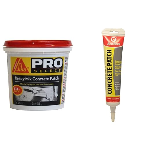 Sikacryl Ready-Mix Concrete Patch, Gray, 1 Qt & Red Devil 0645 Pre ...