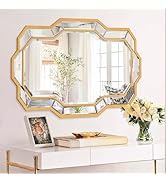 Amazon.com: Autdot Gold Mirrors for Wall Decor, Large Living Room ...