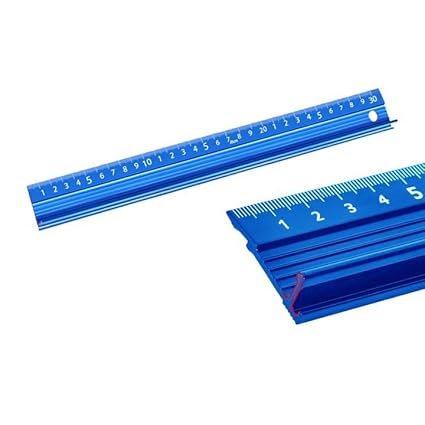 30CM Raised Grip Aluminium Ruler Cutting Ruler Metal Craft Safety Ruler ...
