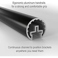 12 ft. Handrail Kit Shipped in 2 Pieces with Splice. Satin Black ...