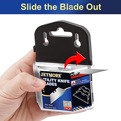 Snapklik.com : JETMORE Utility Knife Blades, 50 Pack Box Cutter Blades ...
