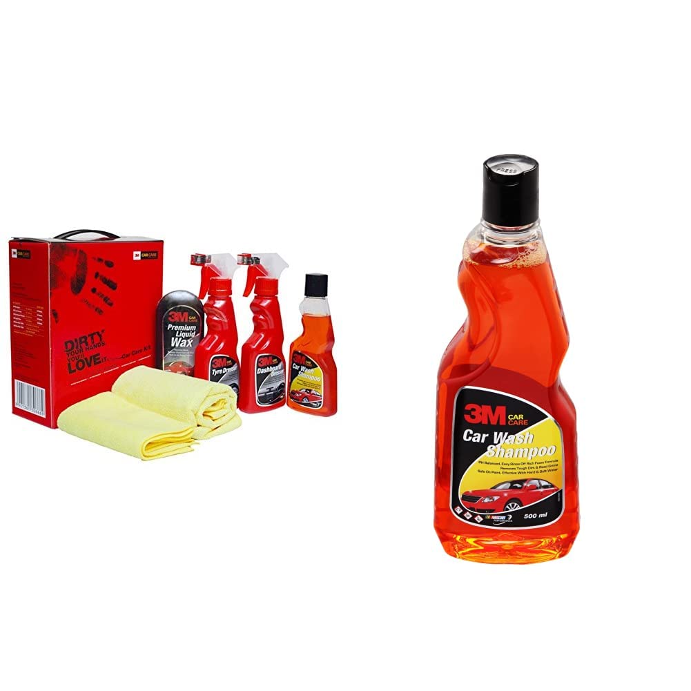 3M Large Car Care Kit & IA260166391 Auto Specialty Shampoo (500 ml ...