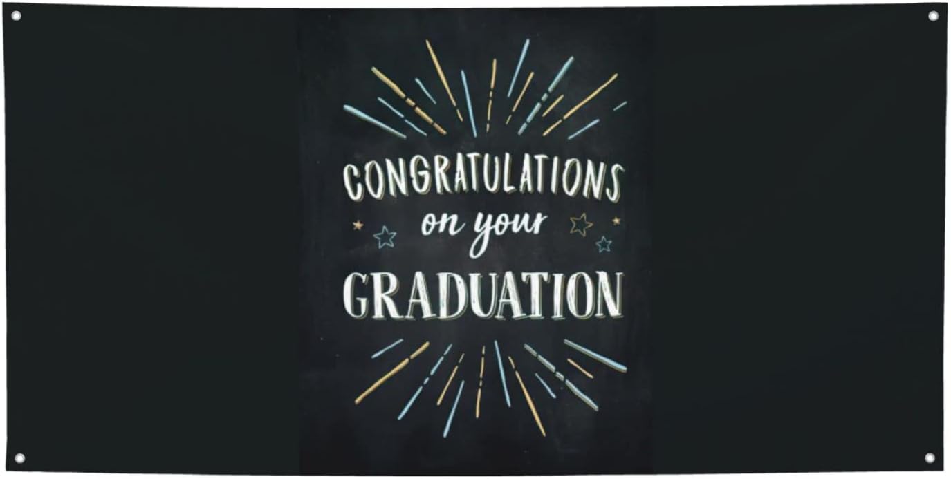 Amazon.com: Congratulations Graduation Party Banner Backdrop Banner For ...
