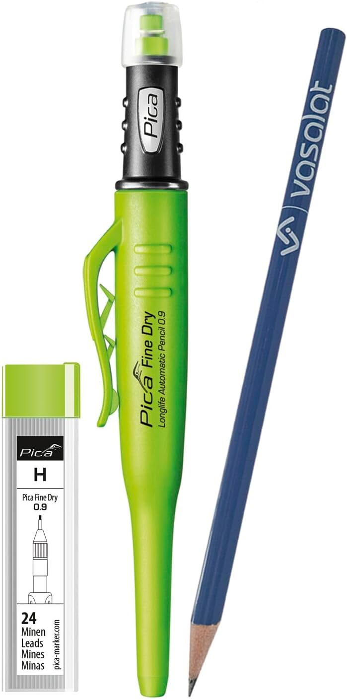 vasalat Pica Marker Set - Pica Fine Dry 0.9 Mechanical Pencil with 24 ...