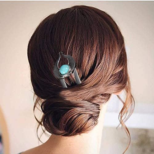 Amazon.com : E EMZHOLE Metal French Hair Pins for Women -Turquoise ...