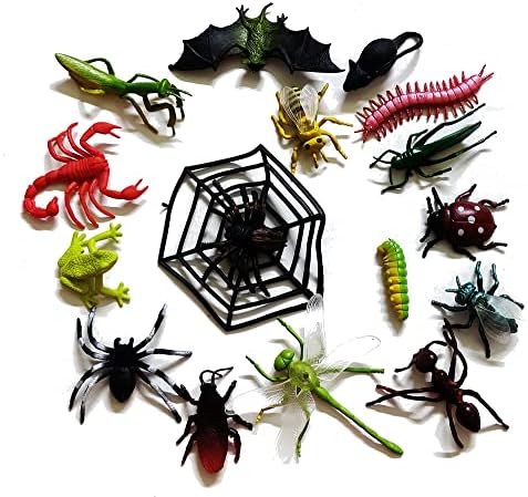 Buy BITONA® 16 Piece Zoo Jungle Small Plastic and Rubber Insects Toys ...