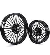 Amazon.com: TOFR 21inch 18inch Chrome Front Rear Wheels Rims Tubeless ...