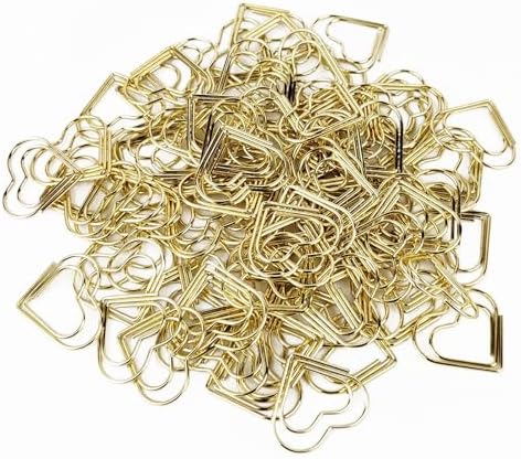 Amazon.com : 100 Pcs Small Gold Paper Clips Heart Shaped Paperclips, 1 ...