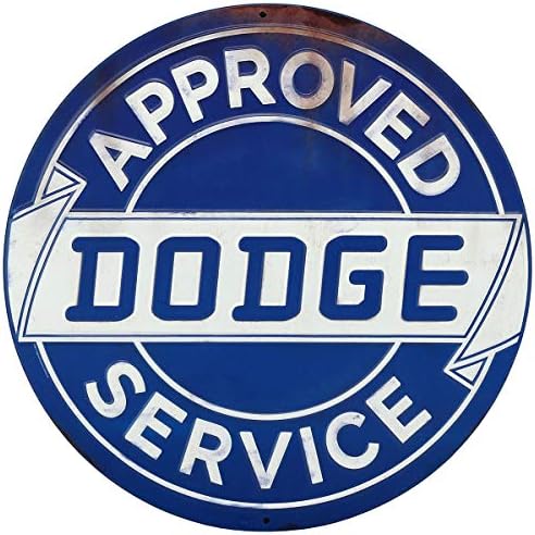 Amazon.com: Dodge Approved Service Round Embossed Metal Sign - Vintage ...