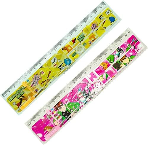 AK Store (2-Pack) Cartoon Print Multi-Function 20cm Long Ruler Scale ...